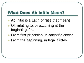 Ab initio beginner's course topic 1 | PPT