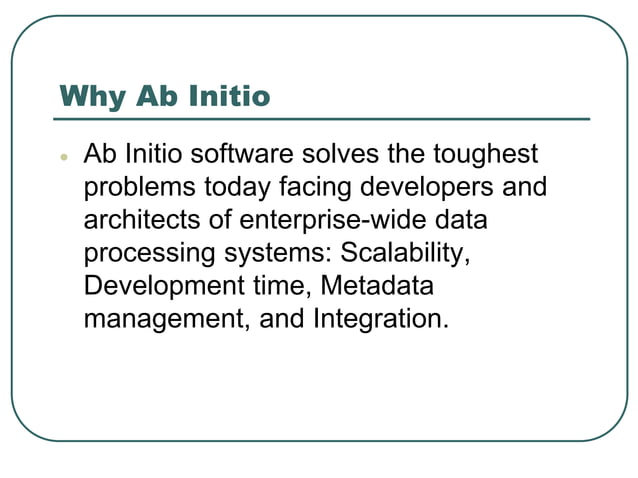 Ab initio beginner's course topic 1 | PPT | Operating Systems | Computer Software and Applications