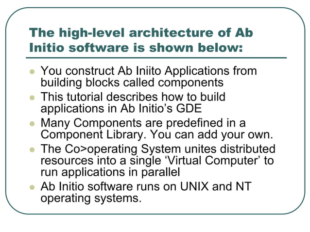 Ab initio beginner's course topic 1 | PPT | Operating Systems | Computer Software and Applications