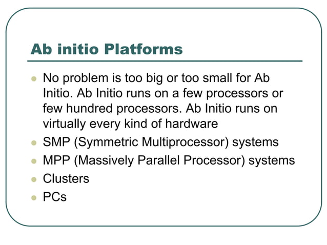 Ab initio beginner's course topic 1 | PPT | Operating Systems | Computer Software and Applications