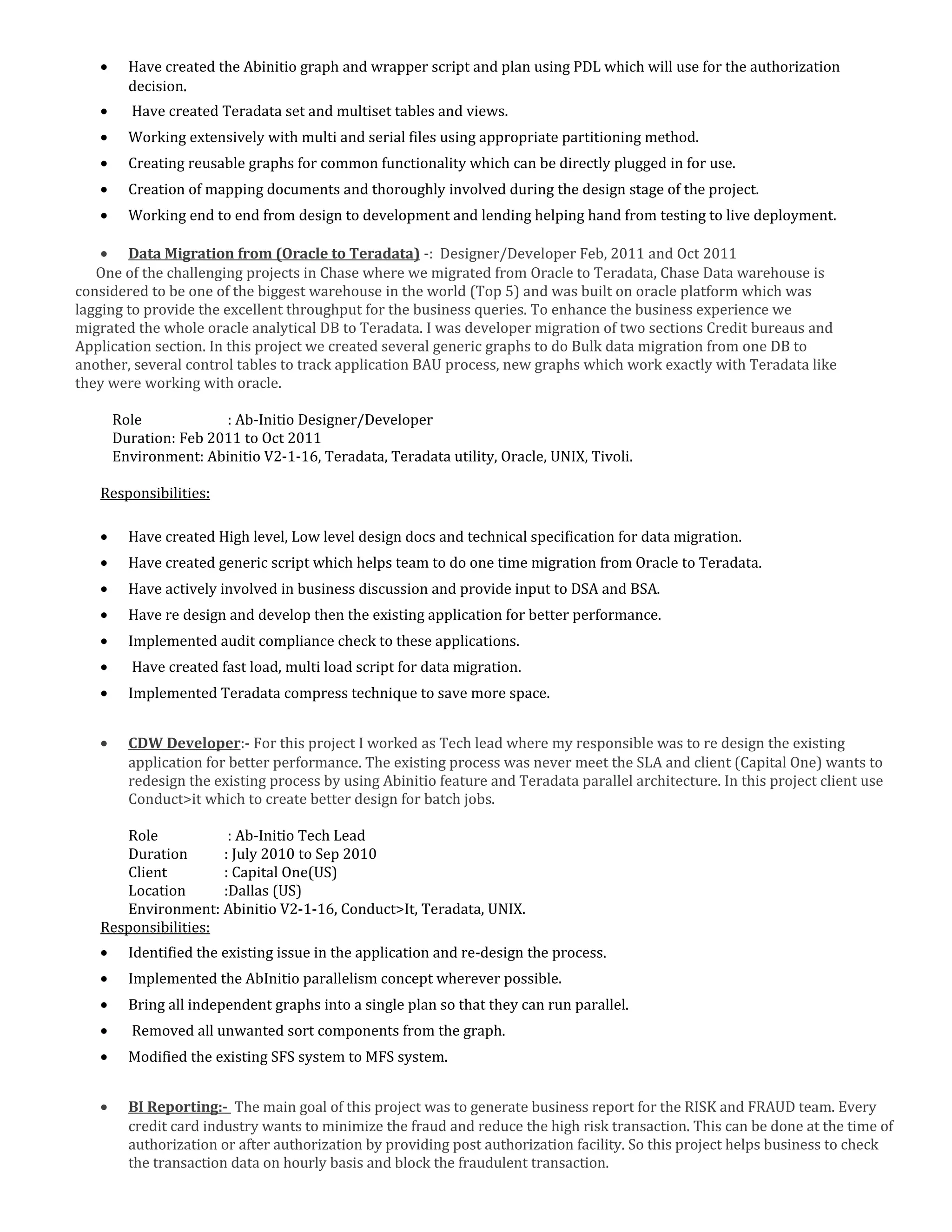 Abinitio consultant | DOC | Databases | Computer Software and Applications