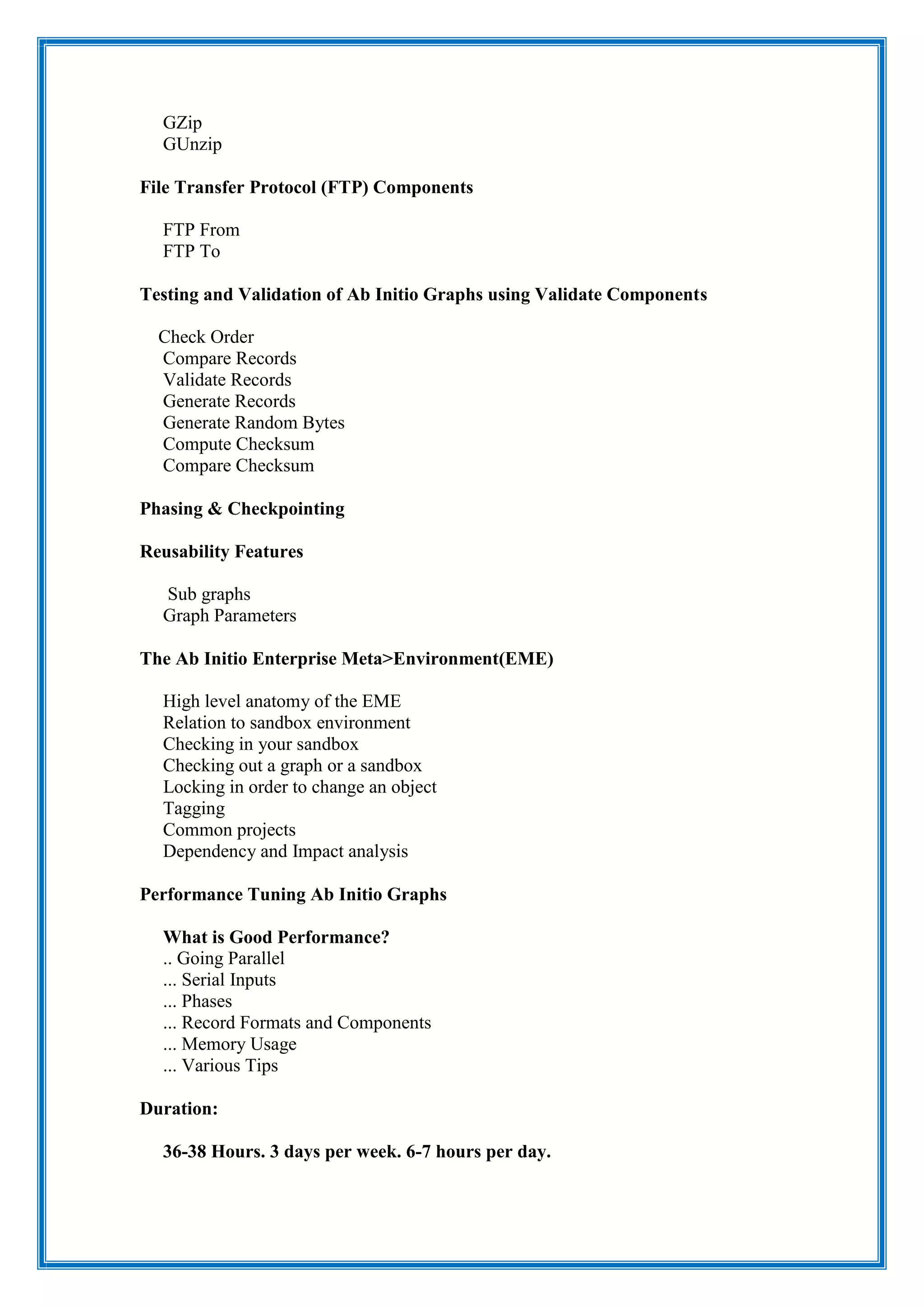 Abinitio course content | Abinitio Training In Chennai | PDF