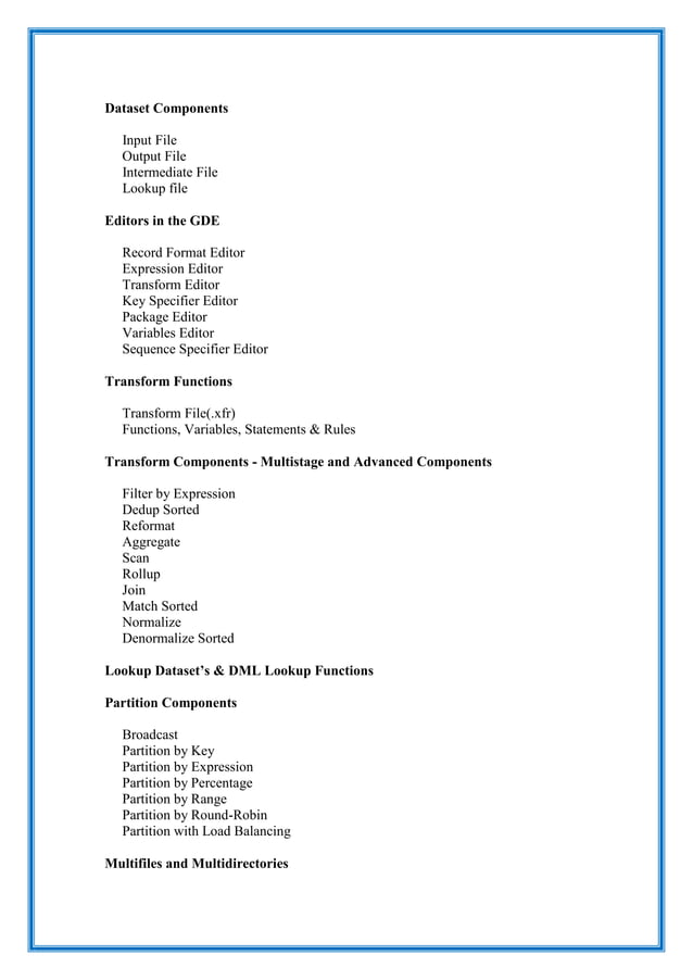 Abinitio course content | Abinitio Training In Chennai | PDF ...