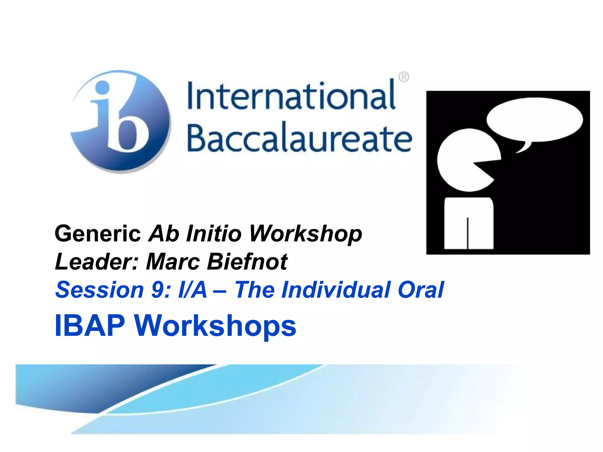Ab initio individual oral | PPT