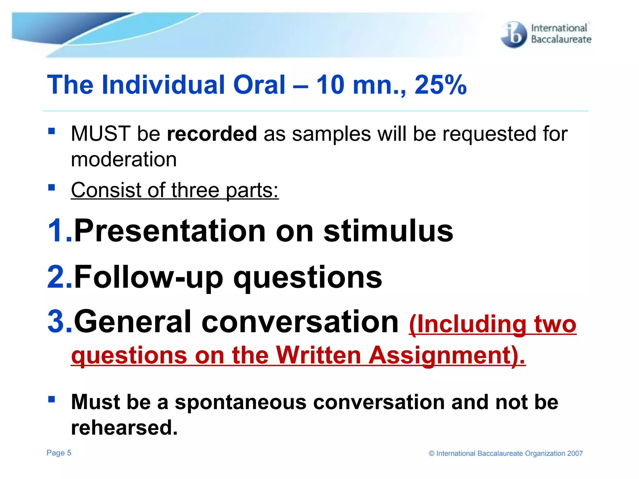 Ab initio individual oral | PPT