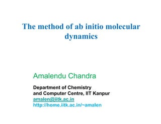 Ab initio md | PDF | Chemistry | Science