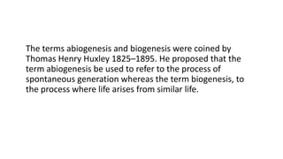 Abiogenesis.pptx | Biological Sciences | Science