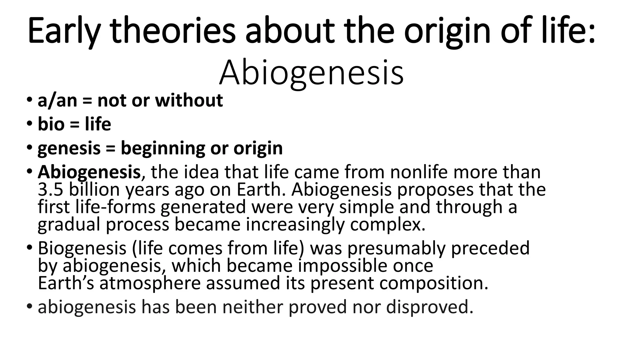Abiogenesis and spontaneous generation | PDF
