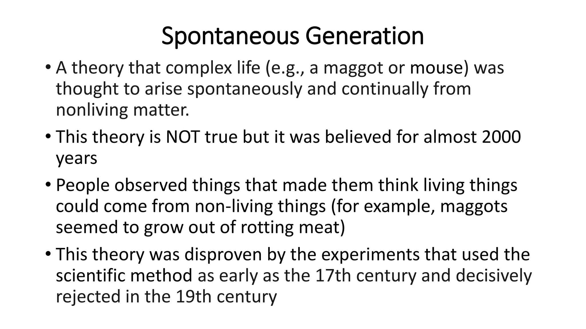 Abiogenesis and spontaneous generation | PDF