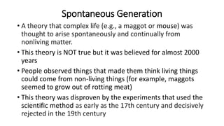 Abiogenesis and spontaneous generation | PDF