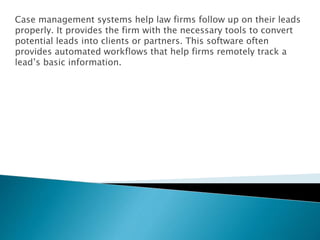 The Pros of Legal Case Management Software | PPTX