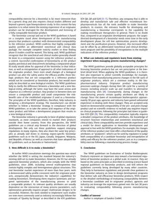 A biosimilar industry view on the implementation of the who guidelines on evaluating sb ps | PDF