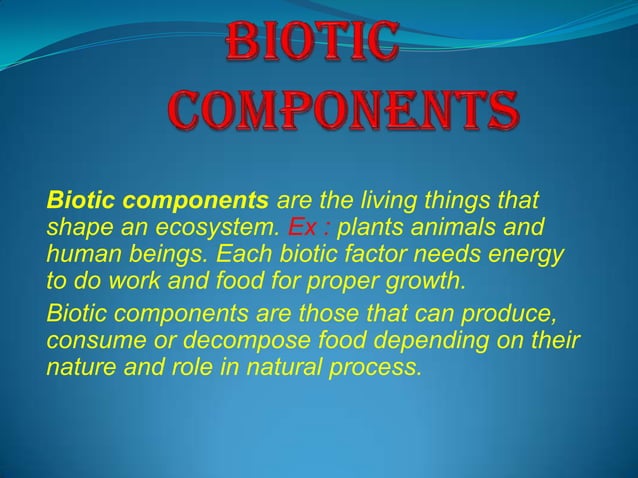 Abiotic components | PPTX