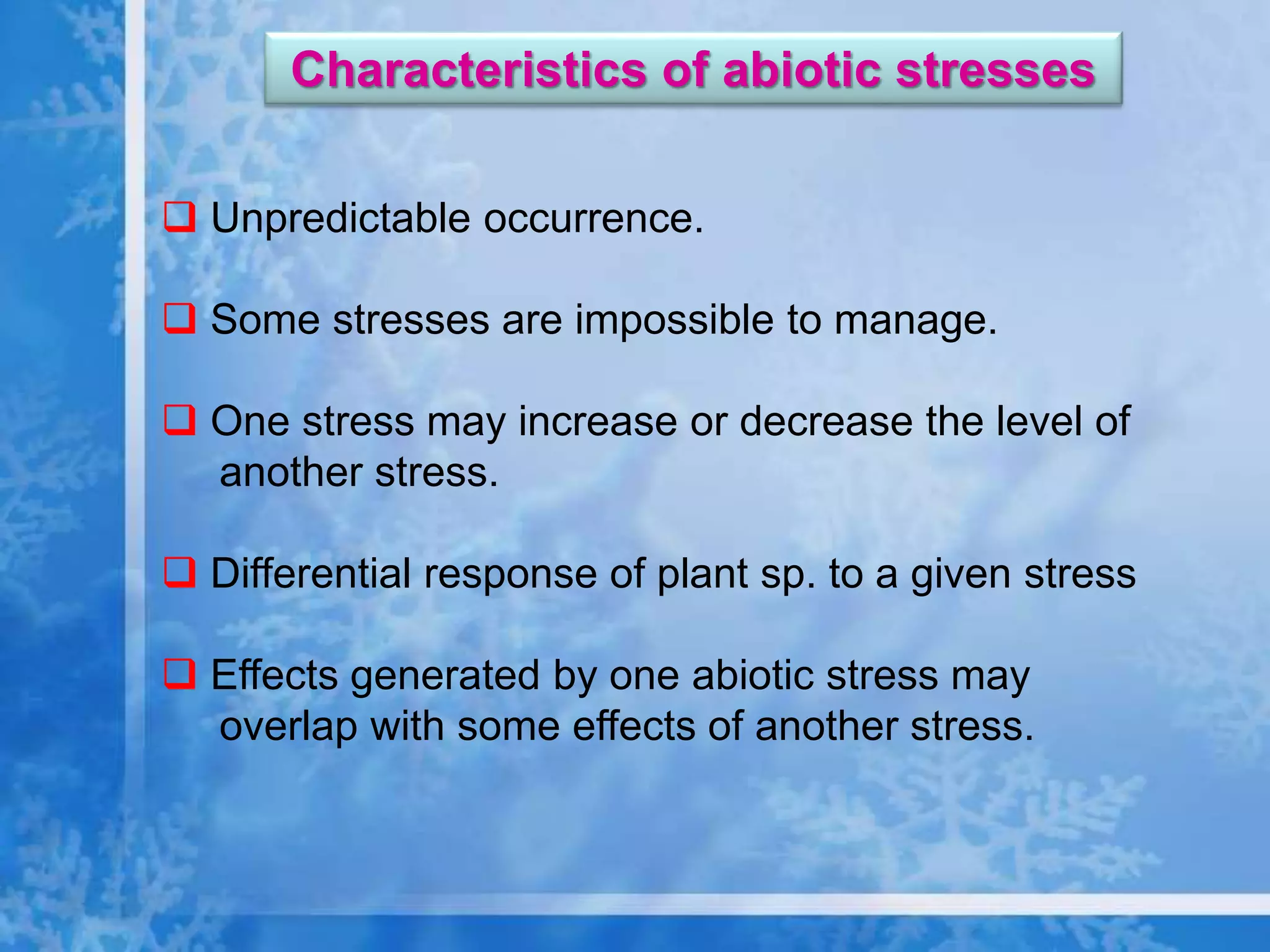 Abiotic stress resistance @ sid | PPTX