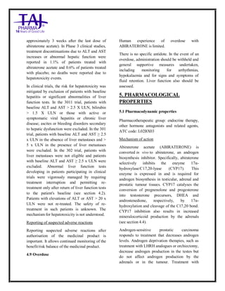 Abiraterone Acetate Tablets Taj Pharma SmPC | PDF