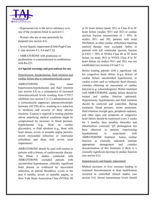 Abiraterone Acetate Tablets Taj Pharma SmPC | PDF