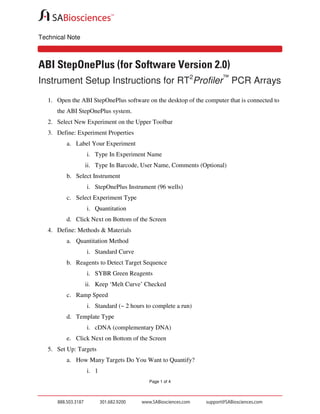 Abi step oneplus-setup | PDF | Chemistry | Science