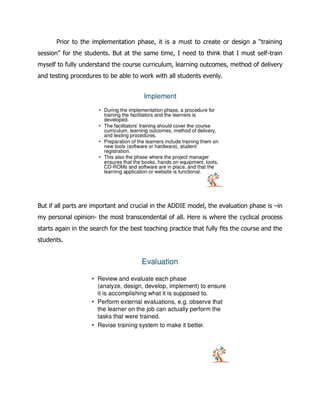 A bit of reflection on the addie design model | PDF