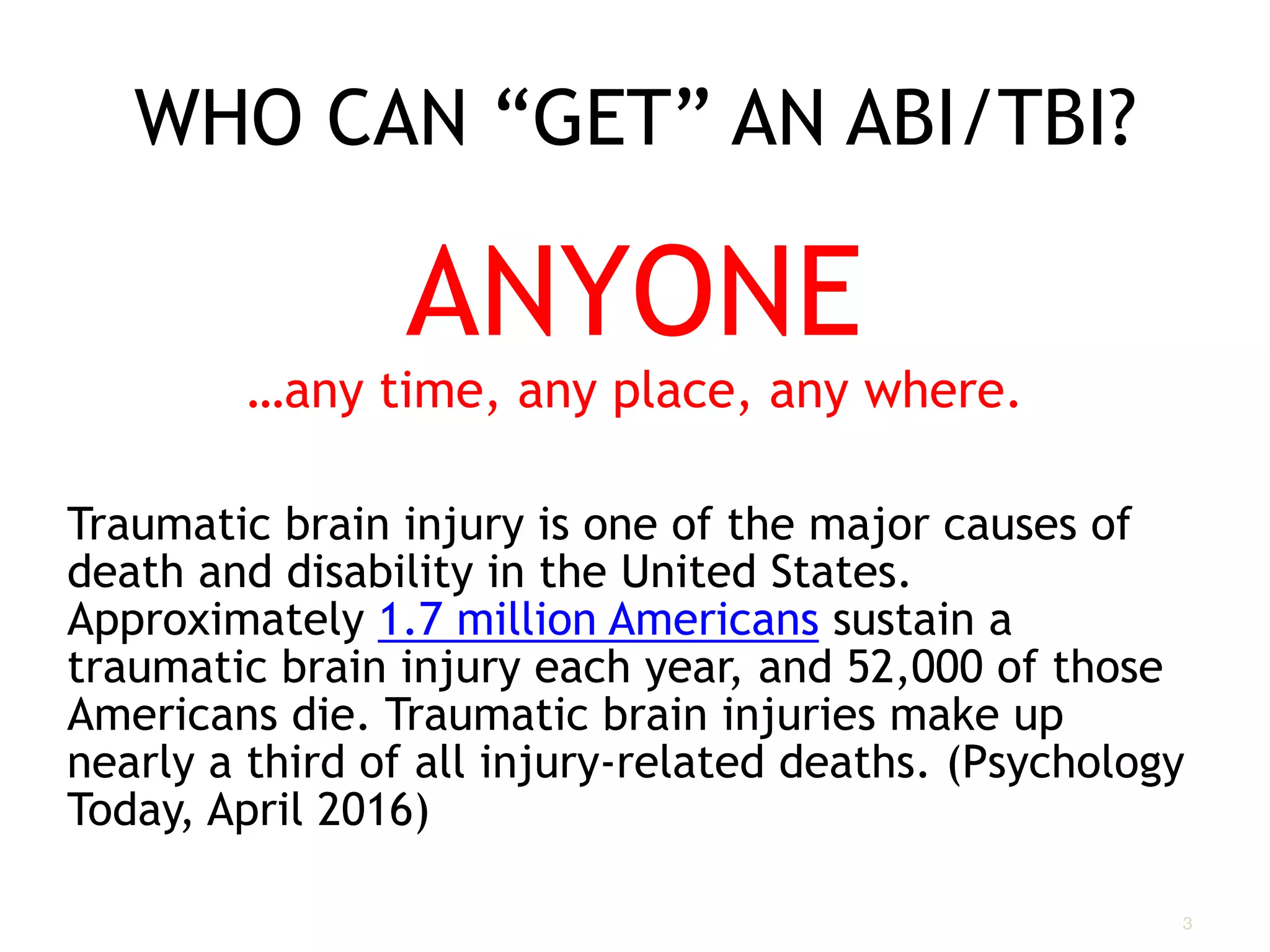 Traumatic Brain Injury & Acquired Brain Injury | PDF