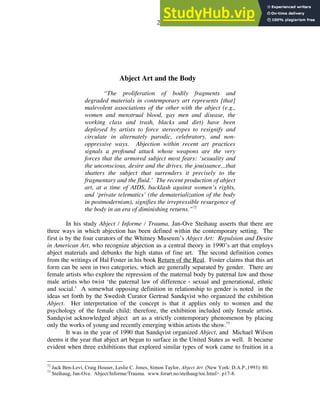 Abject Bodies Abject Art | PDF