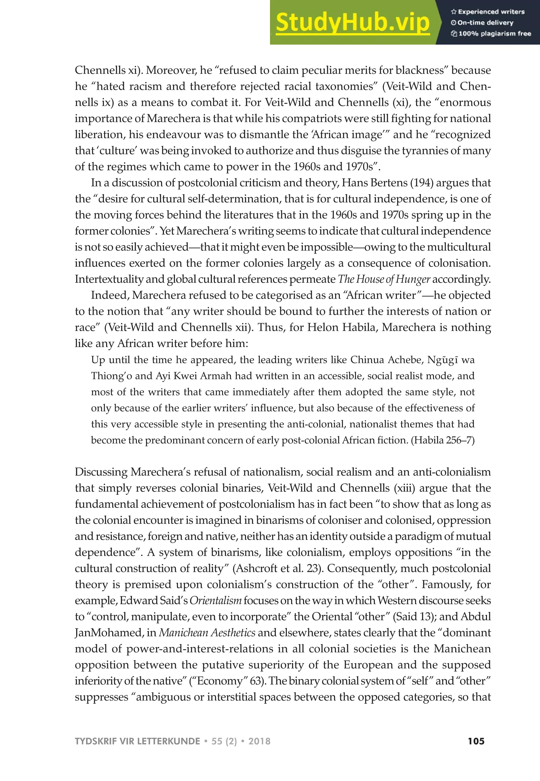 Abjection In Dambudzo Marechera S The House Of Hunger | PDF