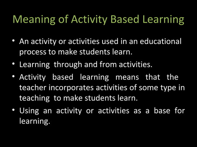 Activity Based Learning | PPT