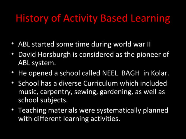 Activity Based Learning | PPT