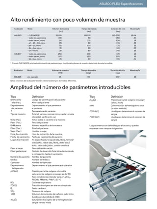 RADIOMETER ABL800 FLEX especificaciones | PDF