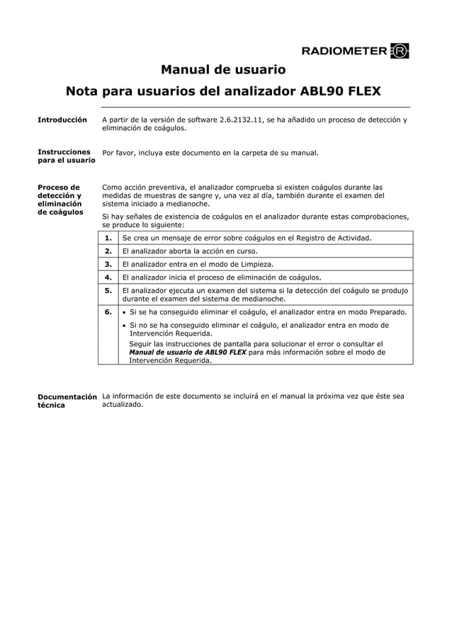 RADIOMETER ABL90 flex manual de usuario | PDF