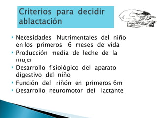 Ablactacion pediatrica | PPT