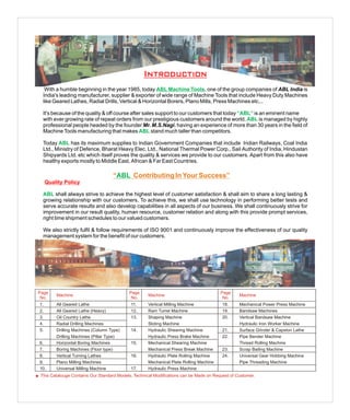 ABL Machine Tools-General Catalogue | PDF