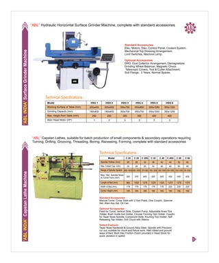 ABL Machine Tools-General Catalogue | PDF