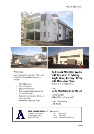 Able construction pte ltd company profile | PDF