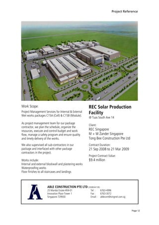 Able construction pte ltd company profile | PDF