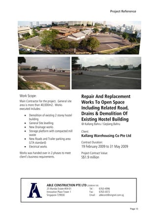 Able construction pte ltd company profile | PDF