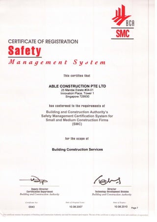 Able construction pte ltd company profile | PDF