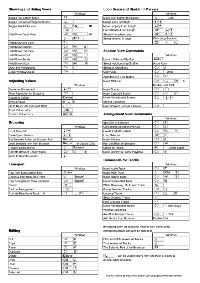 Ableton Live (keyboard_shortcuts) | PDF | Digital Audio | Computer ...