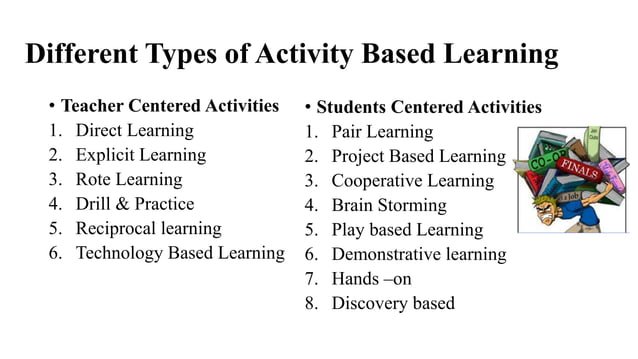 Activity based learning in Early Childhood Education.PPTX | Homework ...