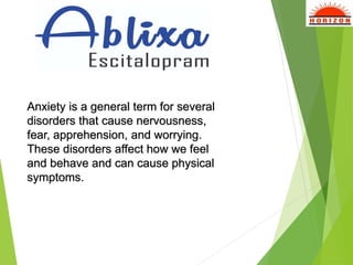 Ablixa ppt (Escitalopram) | PPT