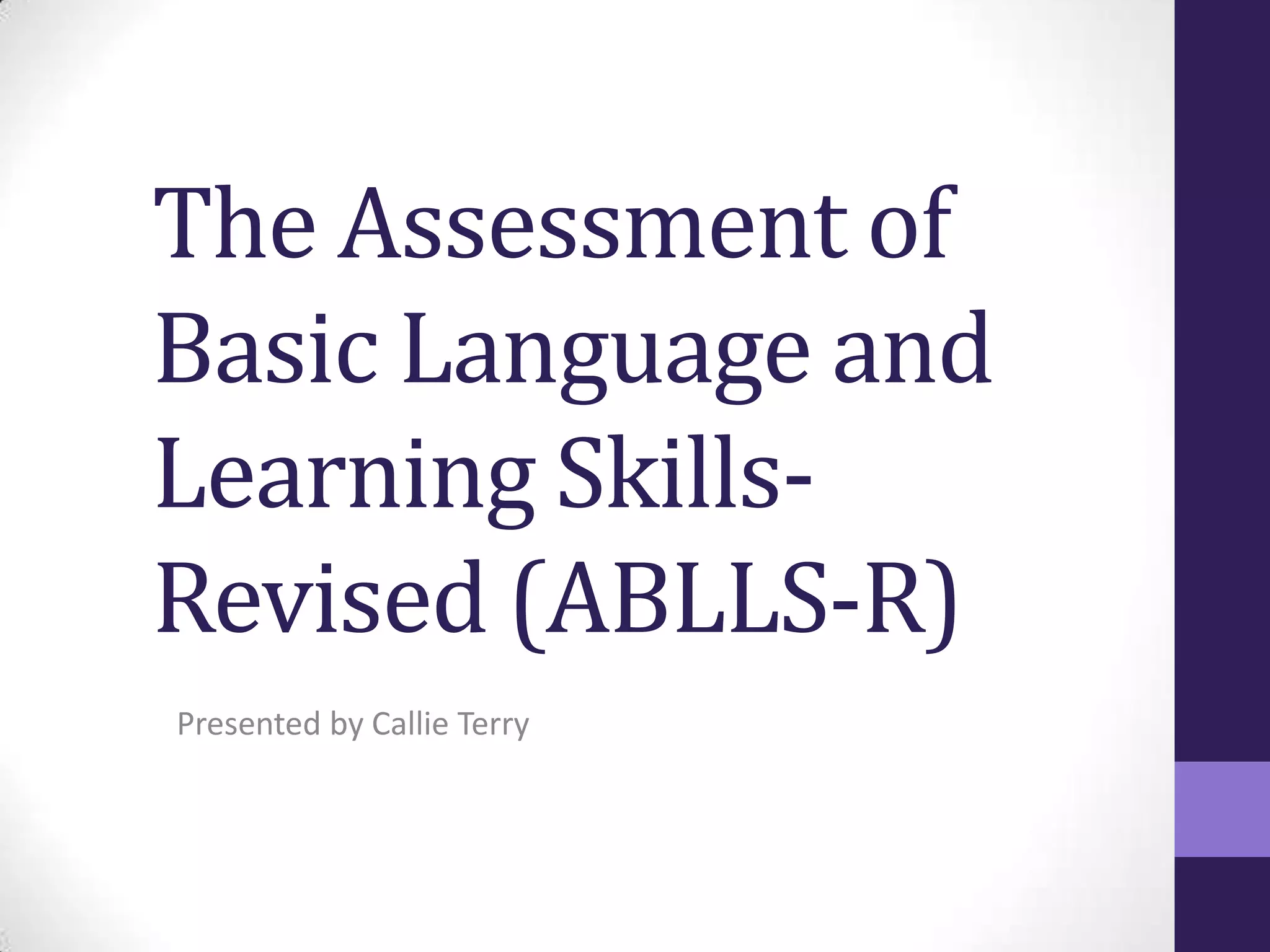 Ablls r part 1 | PPTX