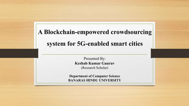 Blockchain Technologies and Crowdsourcing | PPT