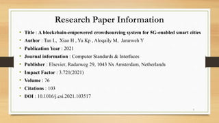 Blockchain Technologies and Crowdsourcing | PPTX