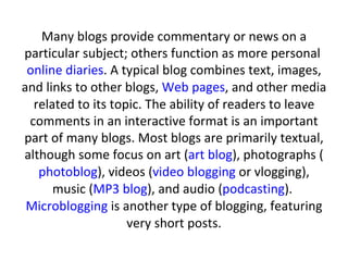 A blog | PPT | Free Download