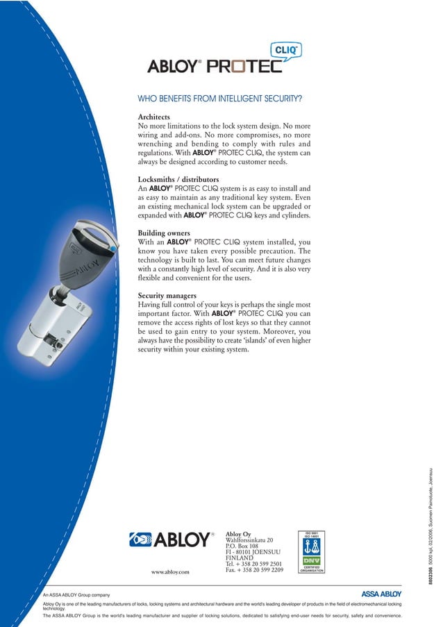Abloy Smart Disc | PDF
