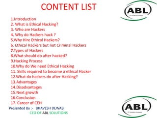 Best Ethical Hacking Training By Bhavesh Dewasi | PPTX