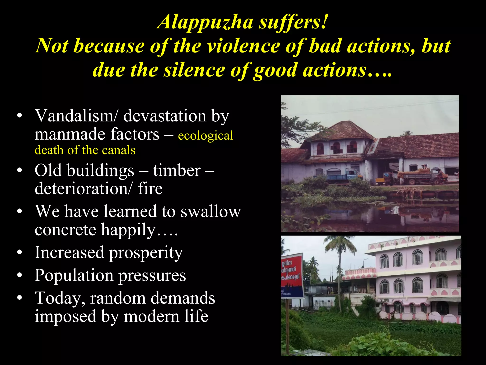 A blueprint for conserving the historic canal precinct of alappuzha ...