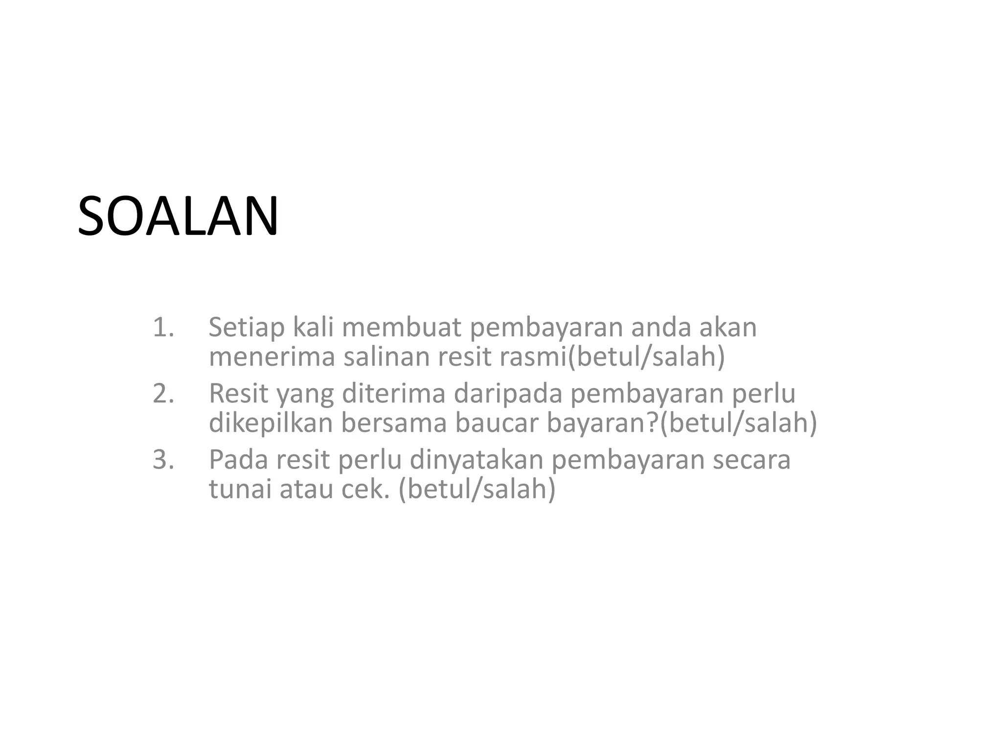 Abm baucar bayaran & resit rasmi | PDF