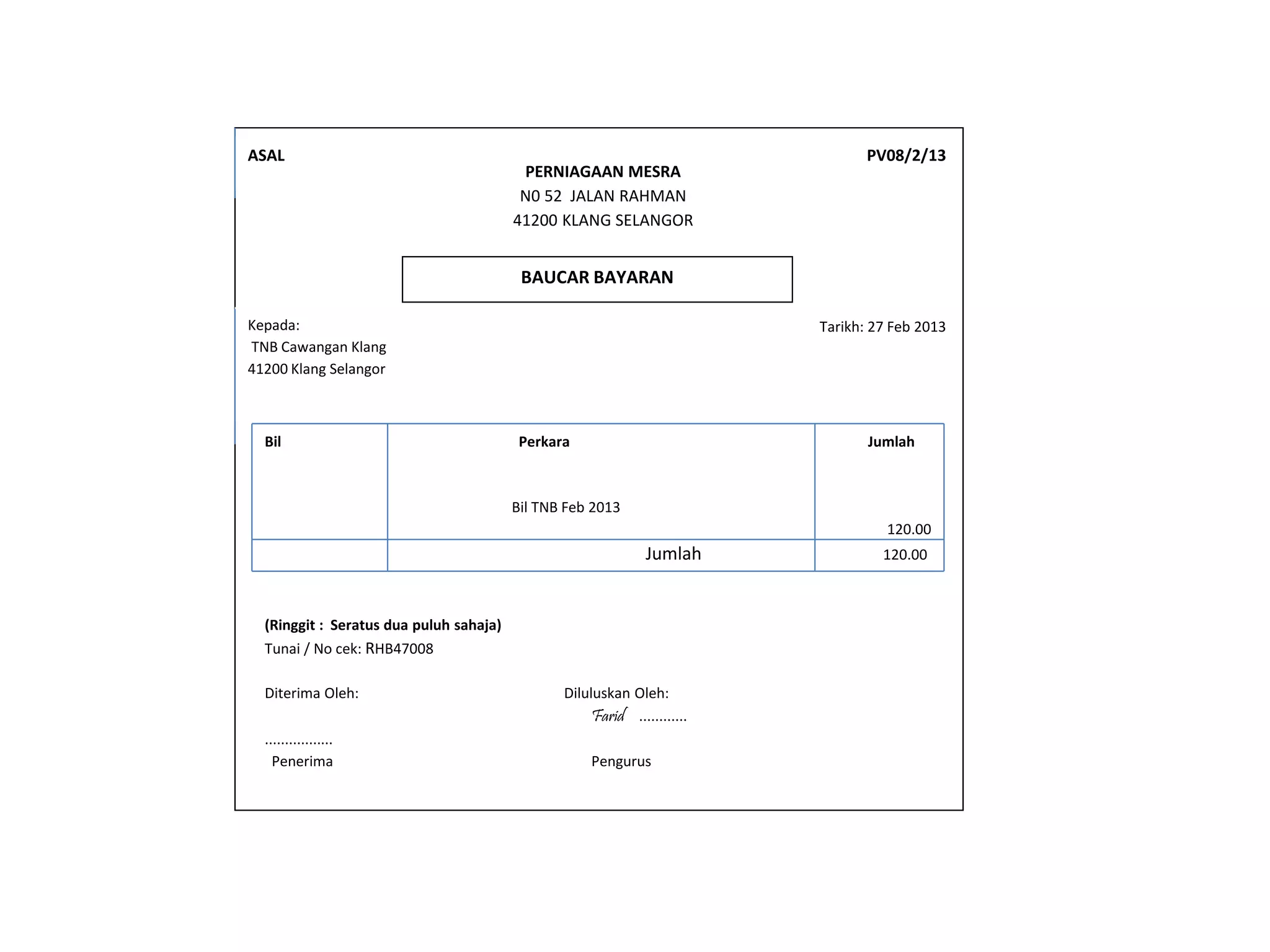 Abm baucar bayaran & resit rasmi | PDF