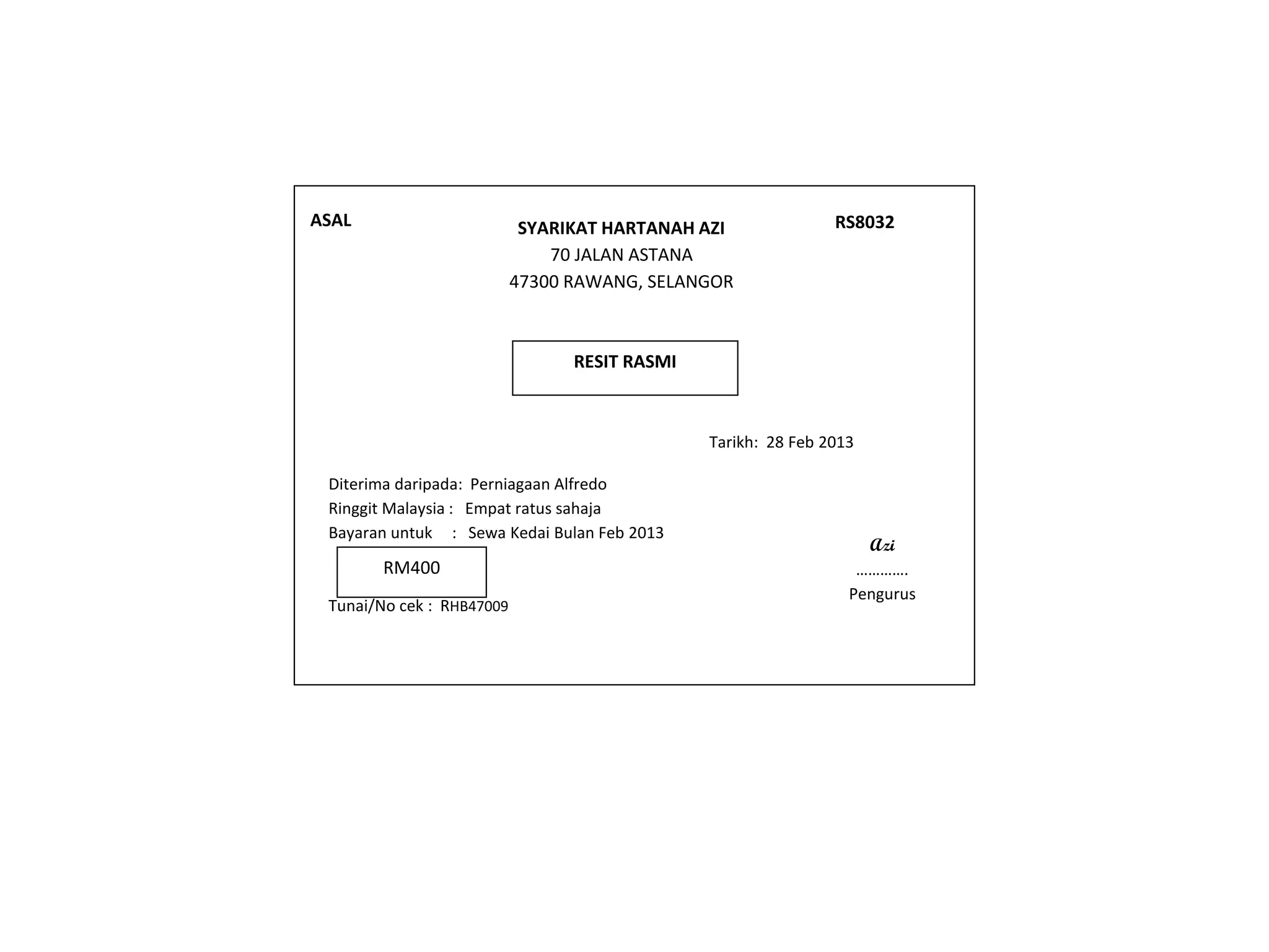 Abm baucar bayaran & resit rasmi | PDF