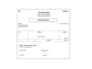Abm baucar bayaran & resit rasmi | PDF